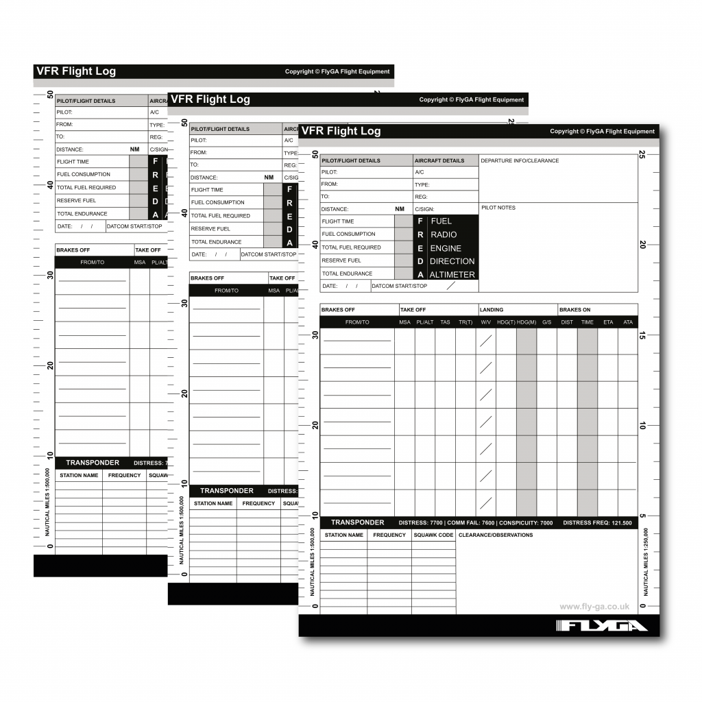 A5 VFR Pilot Log Pad (50 Page Plog) — 3 Pack – FlyGA